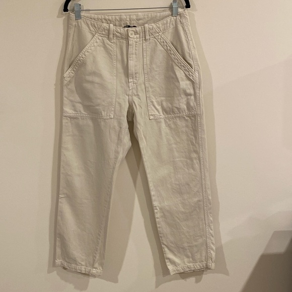 Zara | Jeans | Zara Cream Colored Denim Jeans Wide Leg Size Medium ...
